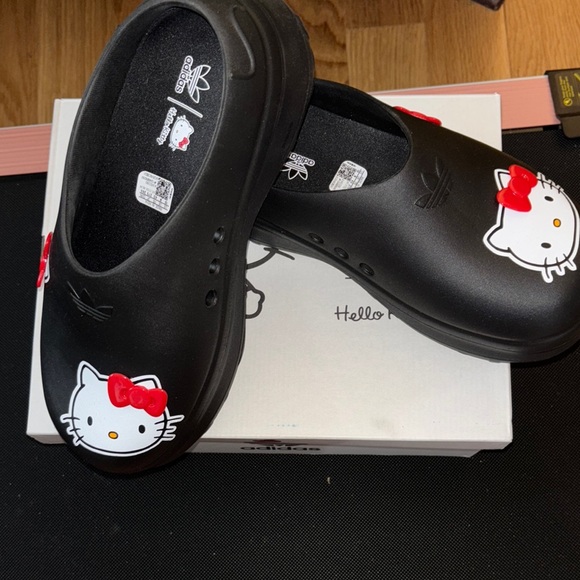adidas | Shoes | Adidas X Hello Kitty Black Clogs | Poshmark
